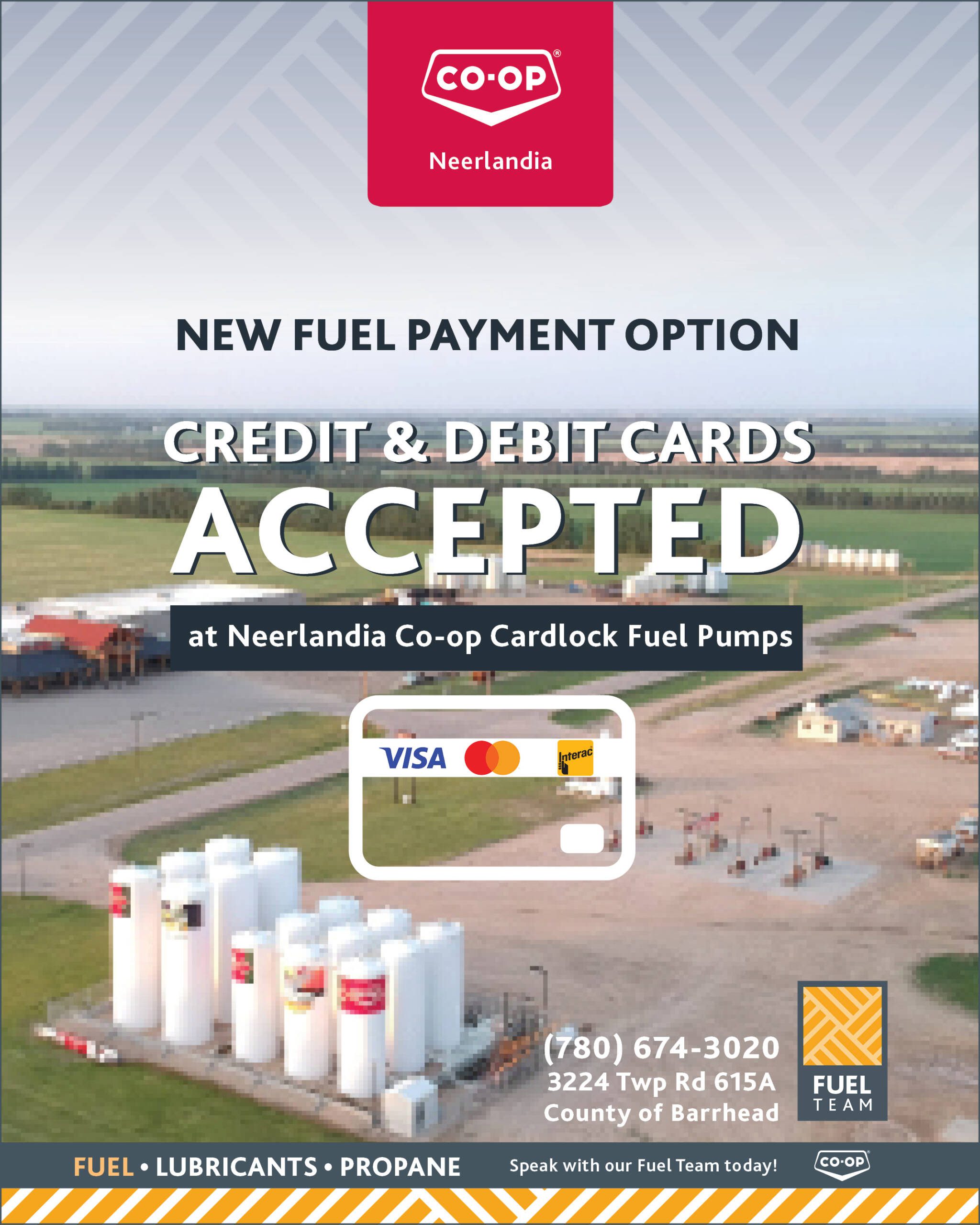 FUEL TEAM Cardlock Fuel Pump Payment Options – Neerlandia Co-op