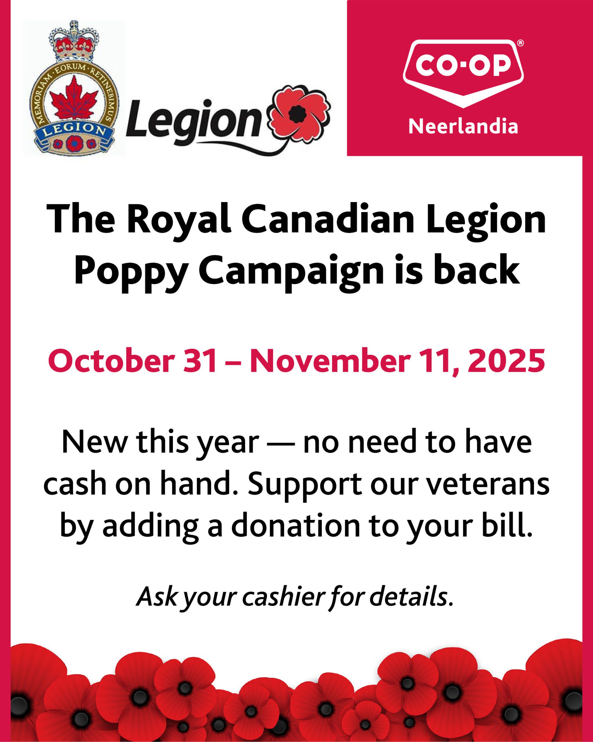 FOOD STORE & HARDWARE Poppy Campaign – Neerlandia Co-op